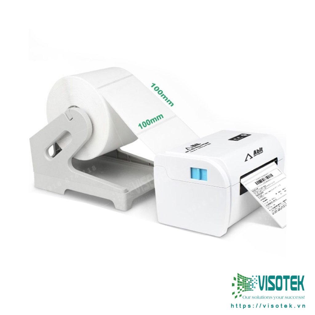 Giấy in tem nhãn decal nhiệt 100x100mm cuộn 50m 485 tem